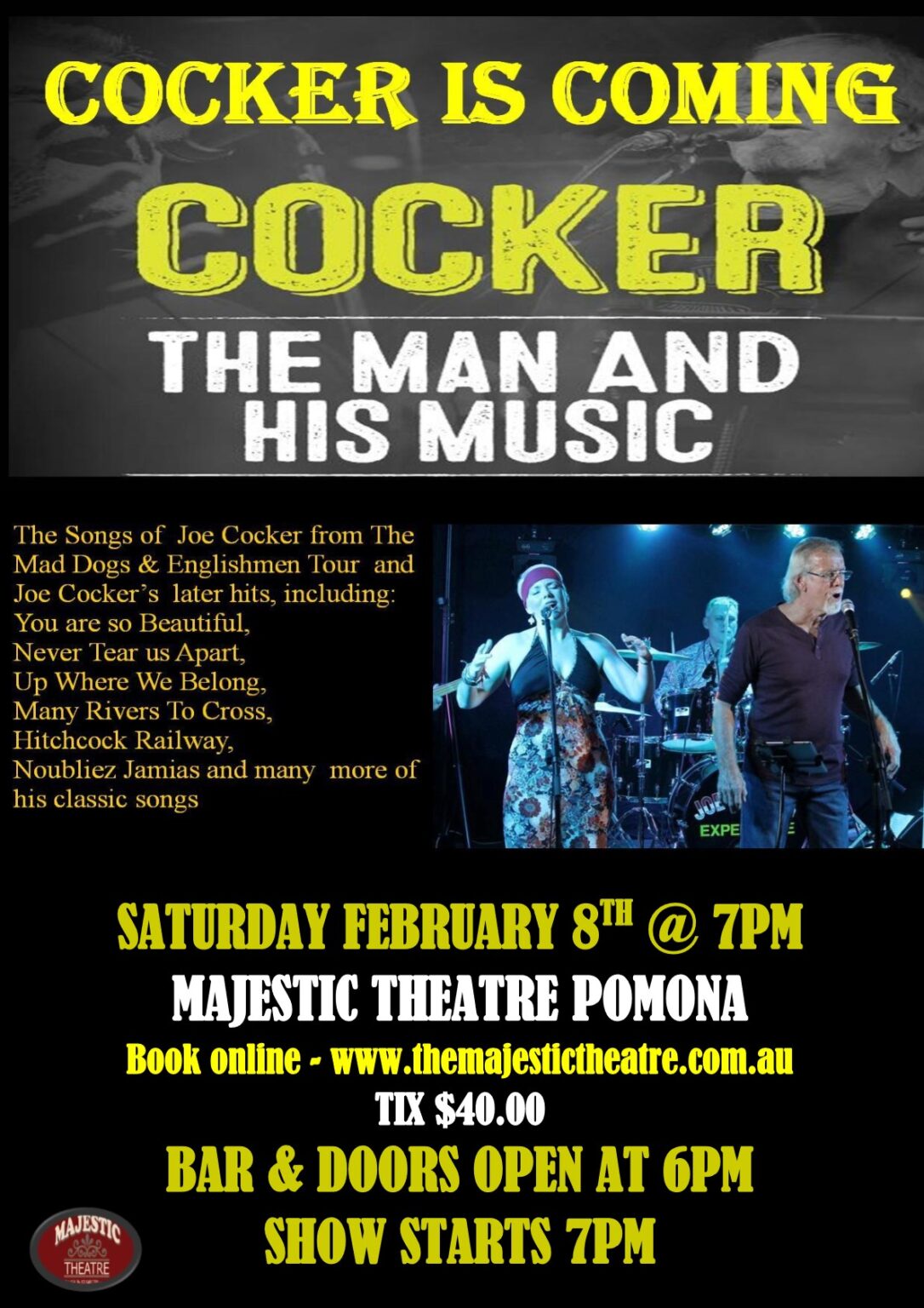 COCKER - THE MAN AND HIS MUSIC - The Majestic Theatre